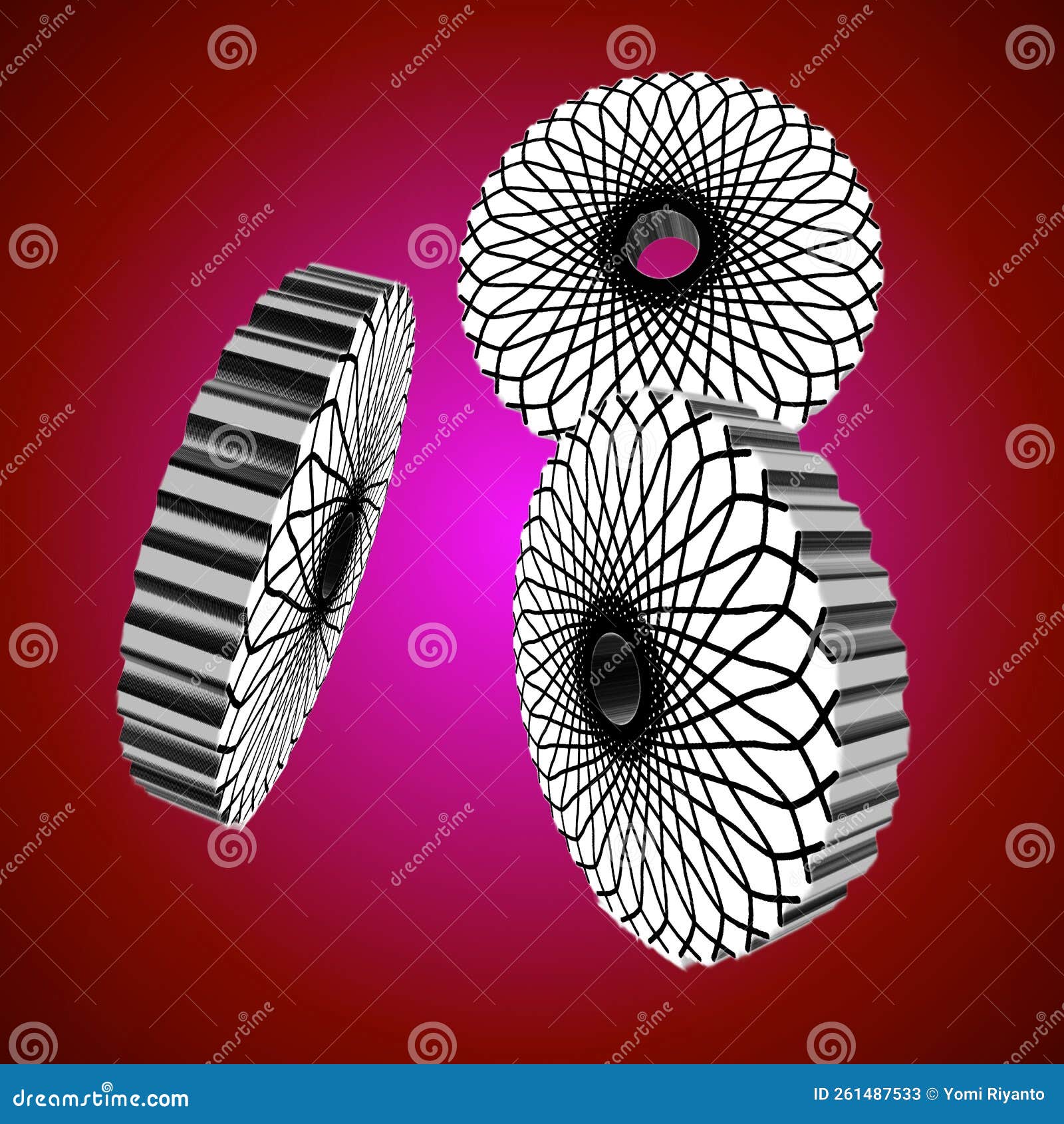 3D Gear Shape Abstract Illustration Image. Stock Illustration ...