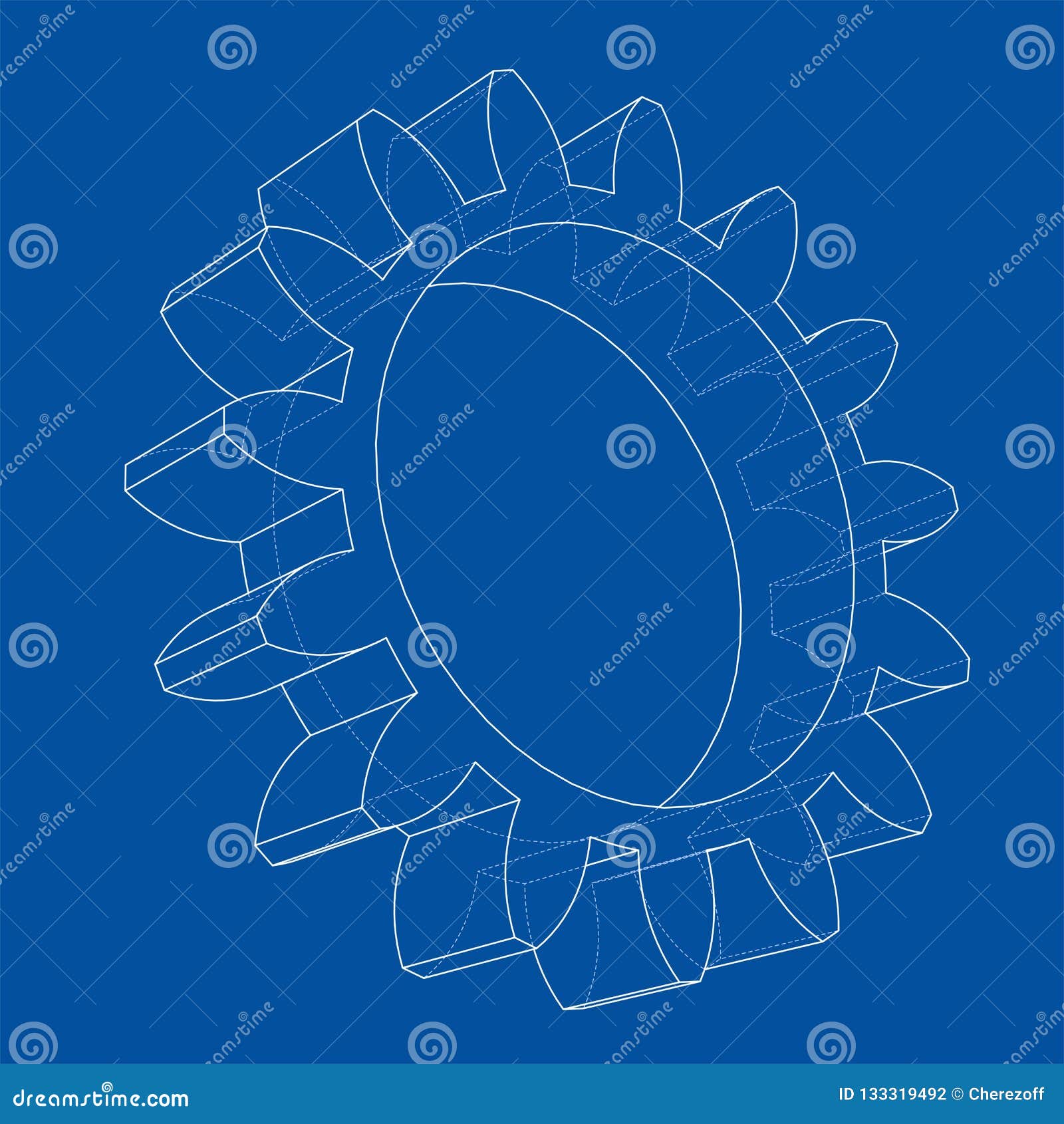 3D Gear Wheel. Vector Rendering of 3d Stock Vector - Illustration of ...