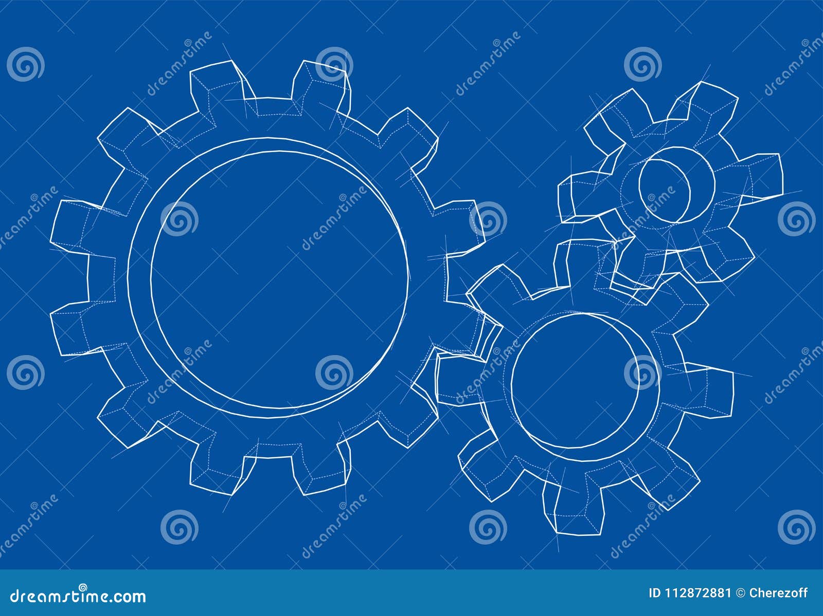 3D gear wheel. Vector stock vector. Illustration of outline - 112872881