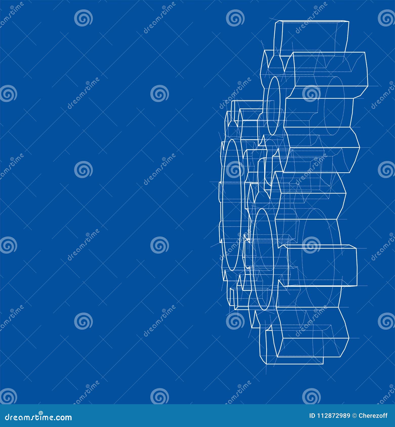 3D gear wheel. Vector stock vector. Illustration of equipment - 112872989