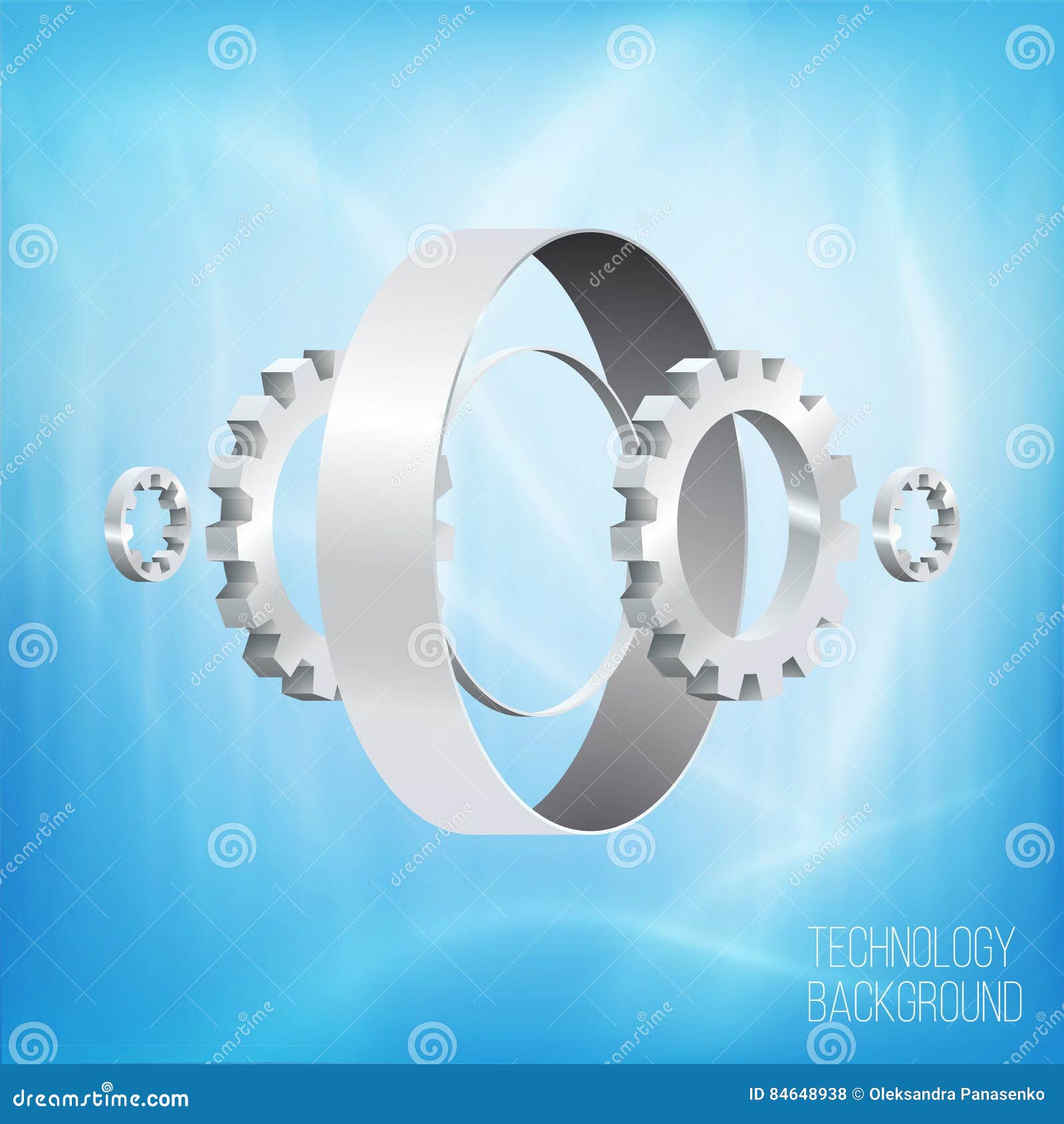 3D Gear Wheels with Elements. Hi-tech Concept Stock Vector ...