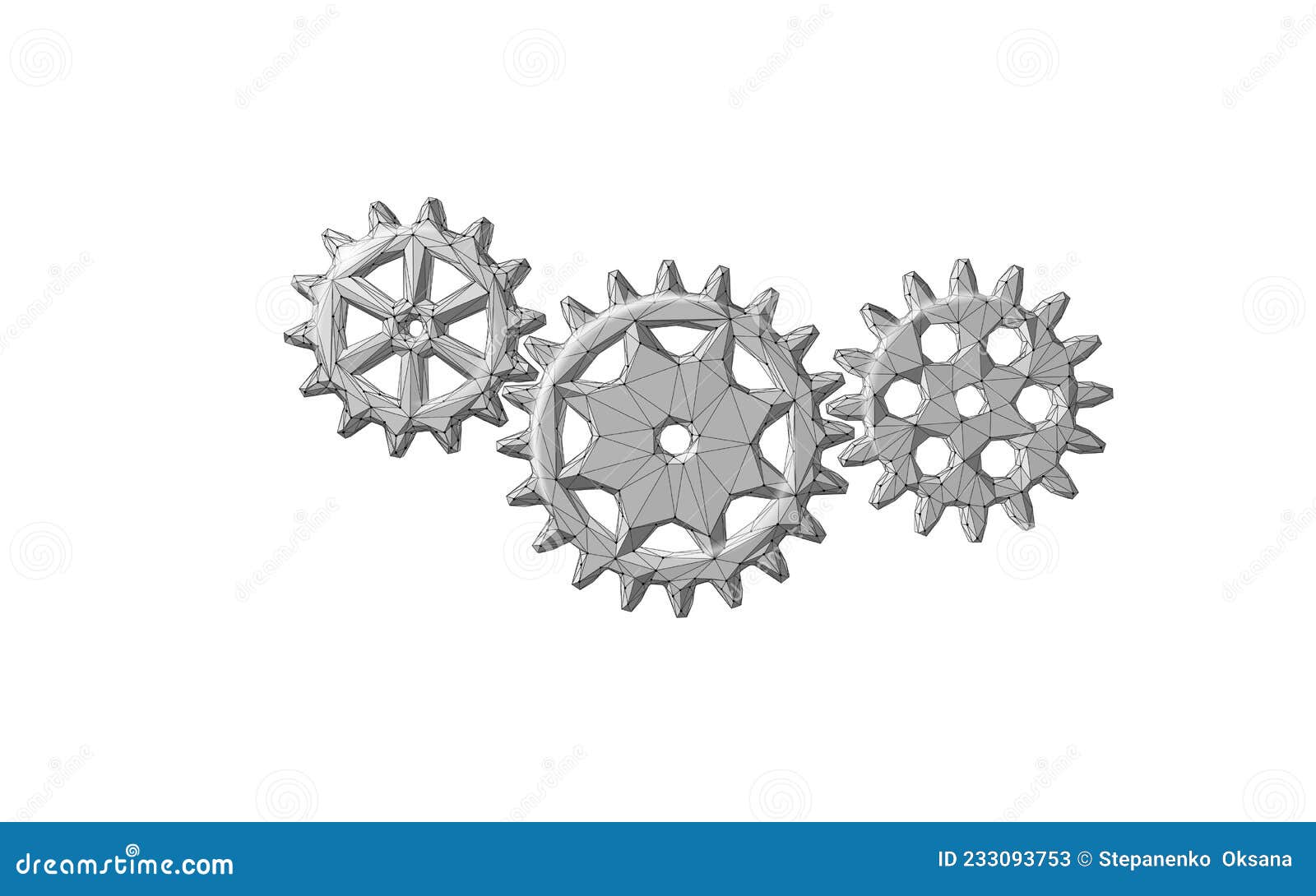 3D Gears Work Progress Concept. Wheel Industry Mechanism Engineering ...