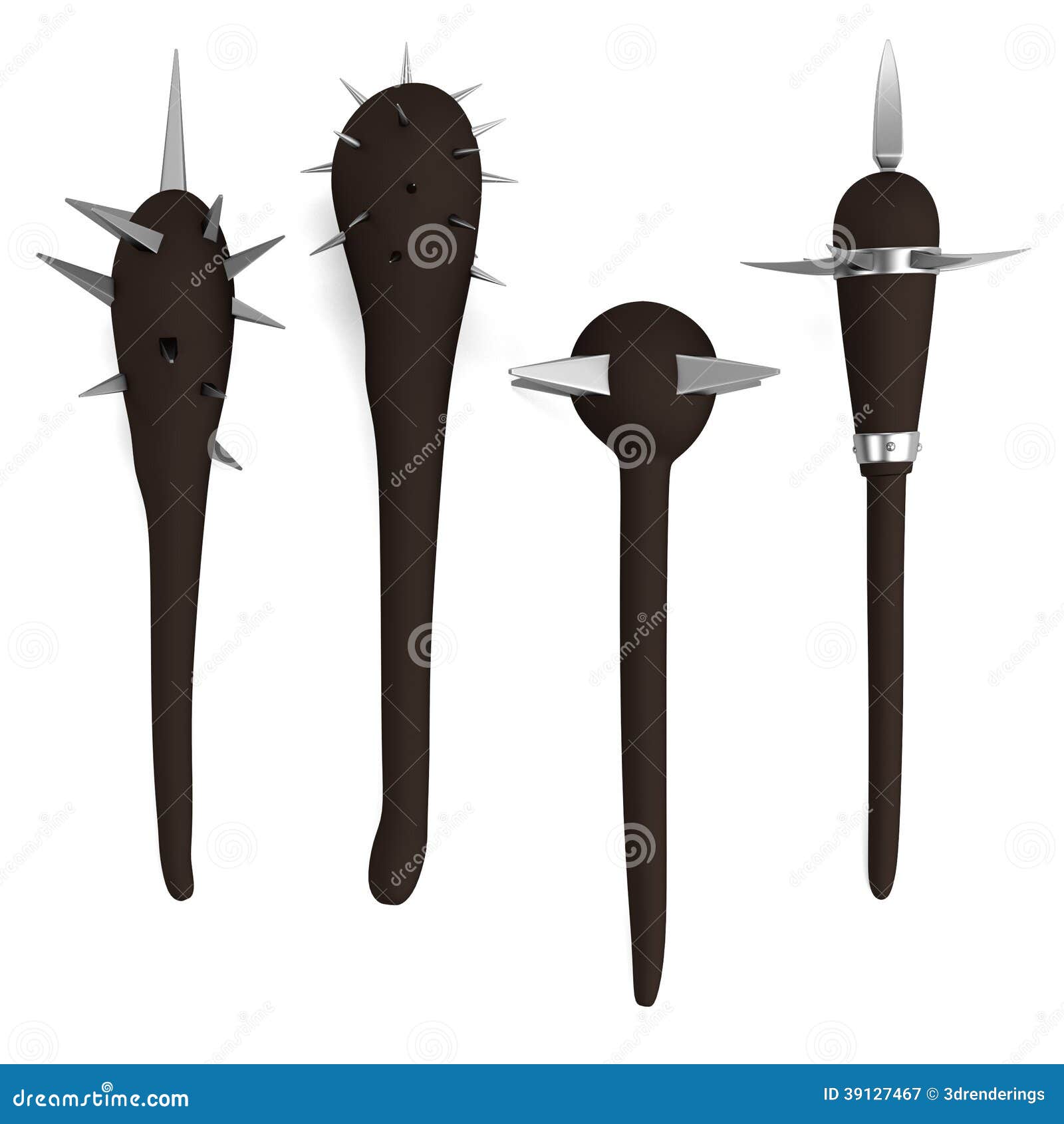 3d Geef Van Spiked Clubs Terug Stock Illustratie - Illustration of ...