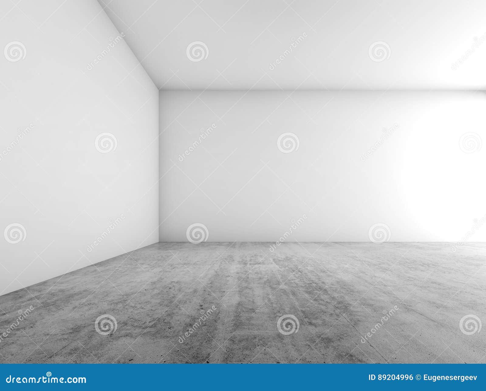 3d Geef, Witte Muren En Concrete Vloer Terug Stock Illustratie ...