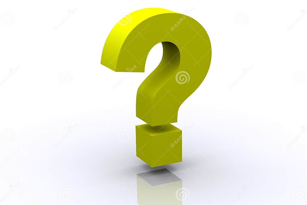 3d Gelbes Fragezeichen stock abbildung. Illustration von - 2215005