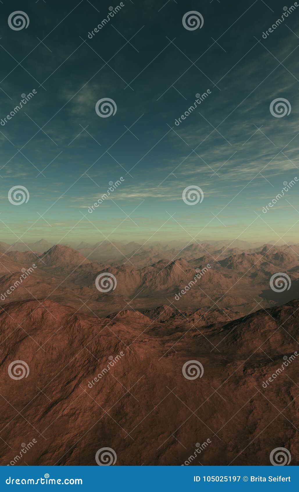 3d Generated Empty Landscape: Misty Mountains Royalty-Free Stock Photo ...