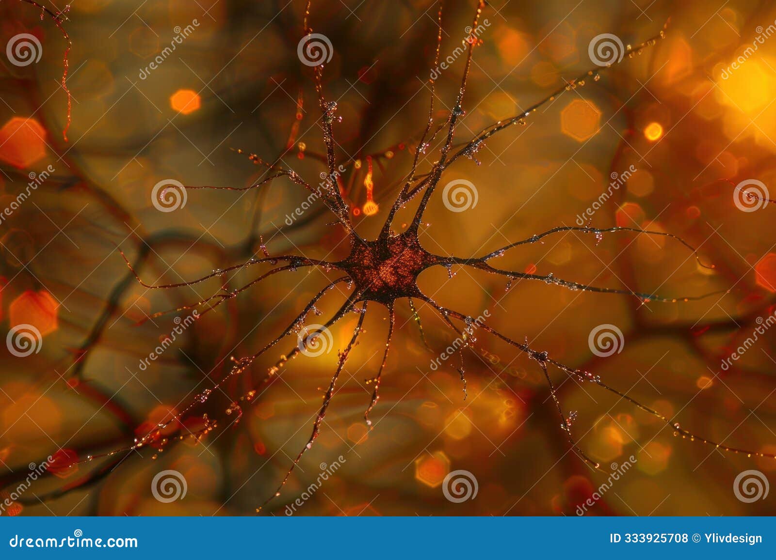 Neuron Transmitting Signals Covered With Colorful Oligodendrocytes And ...