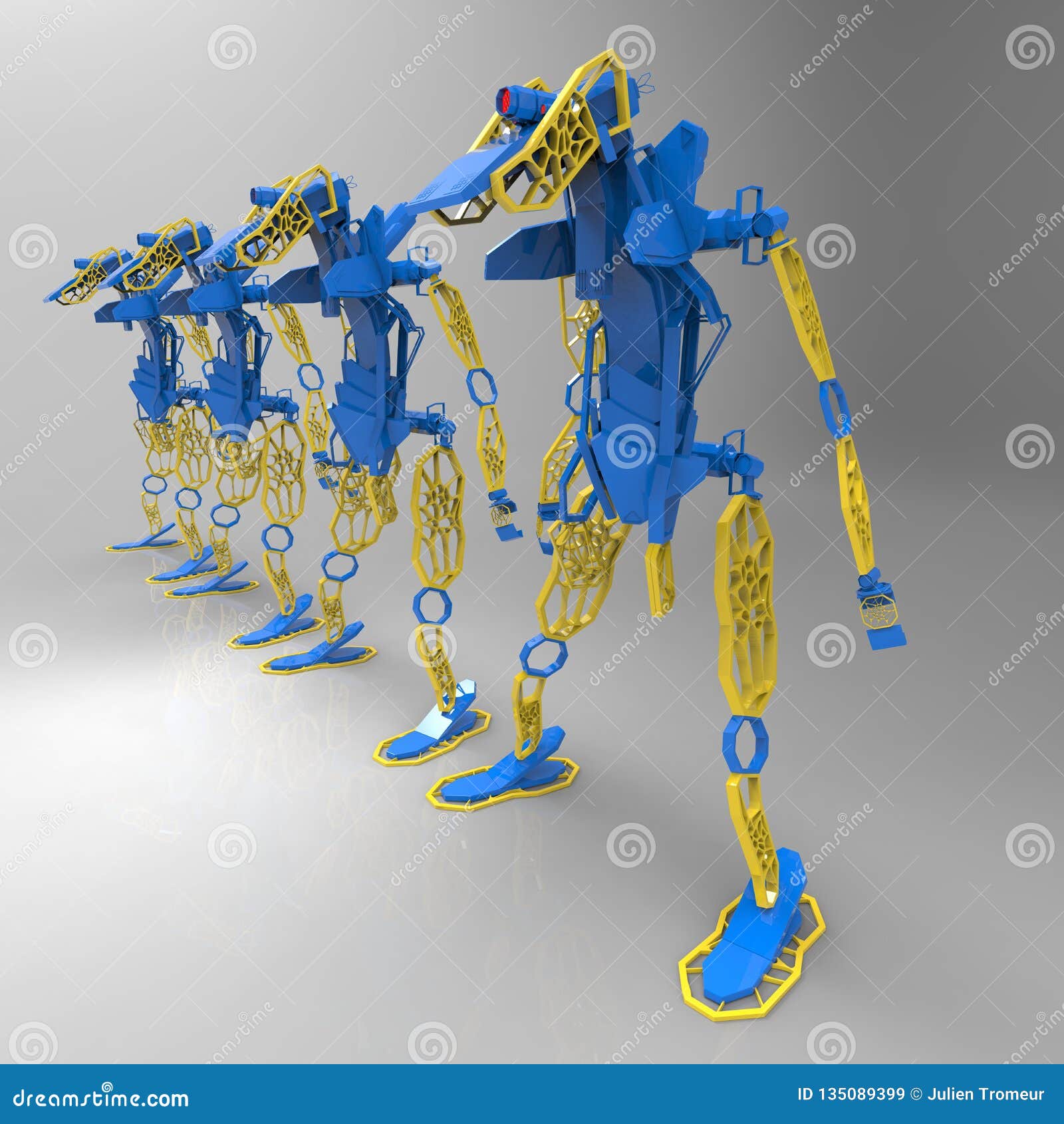 3D Generative Design of a Robot - 3D Illustration Stock Illustration ...