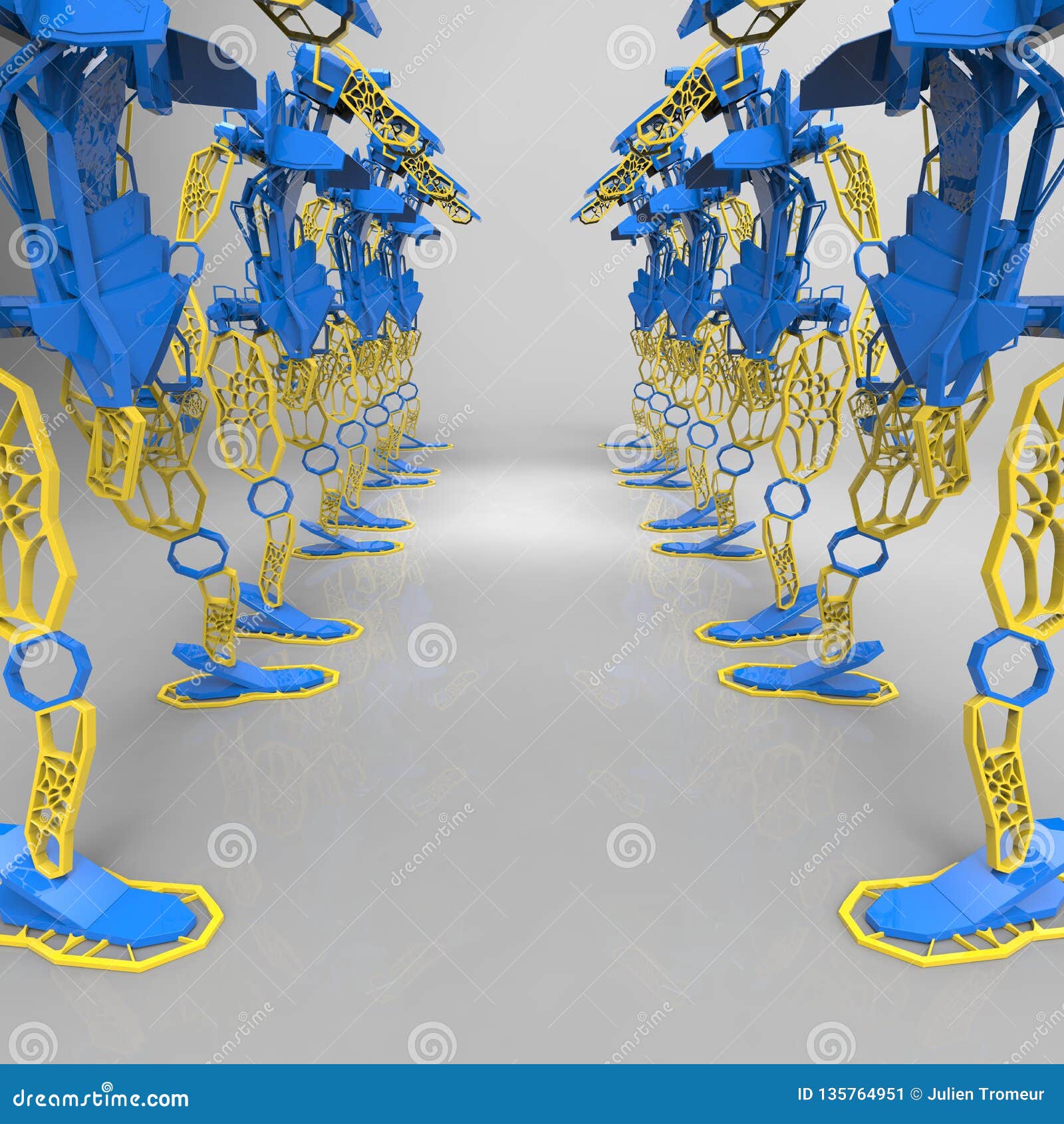 3D Generative Design of a Robot - 3D Illustration Stock Illustration ...