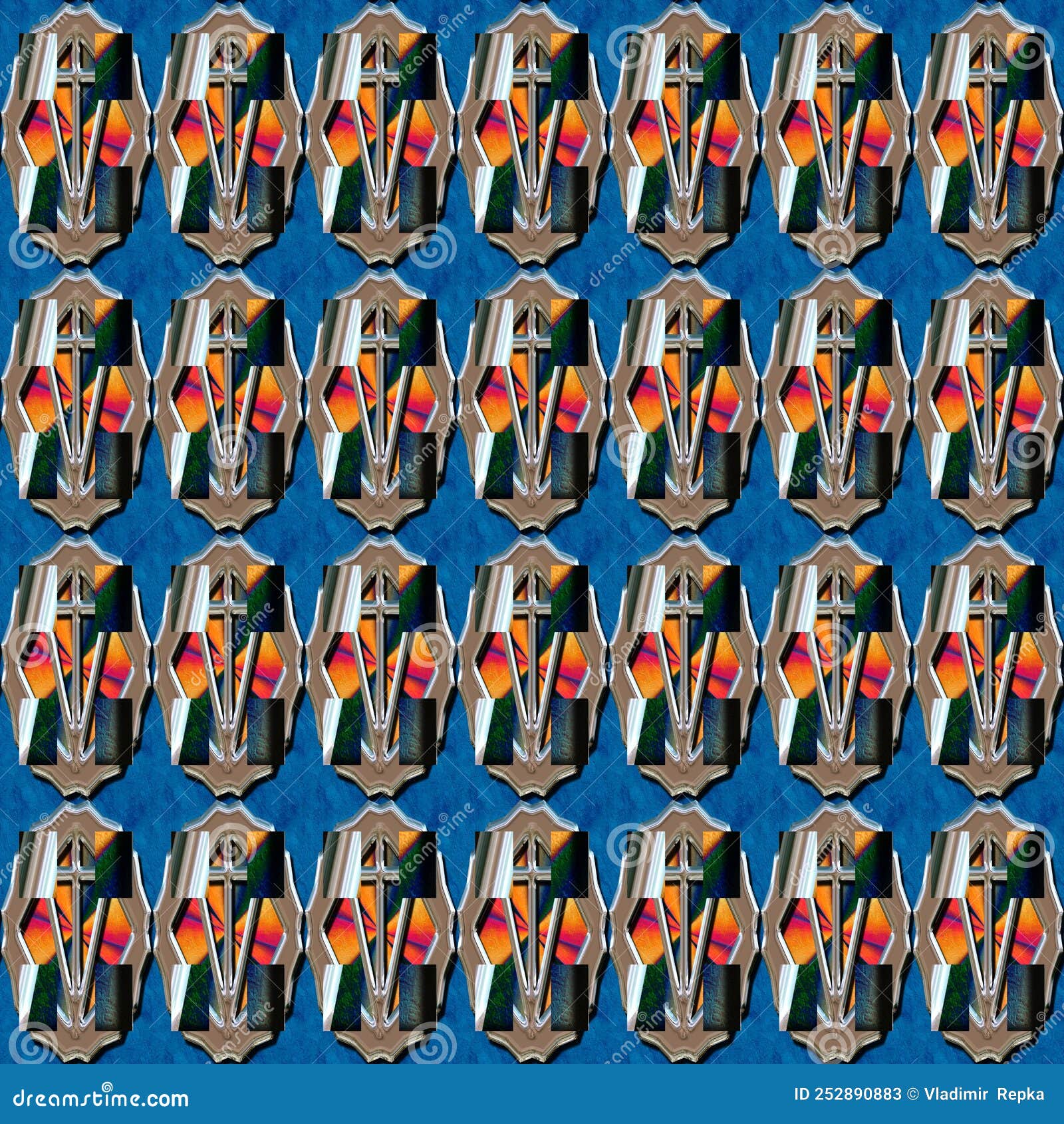 3D Generative Seamless Luxury Fractal Tile Stock Illustration ...