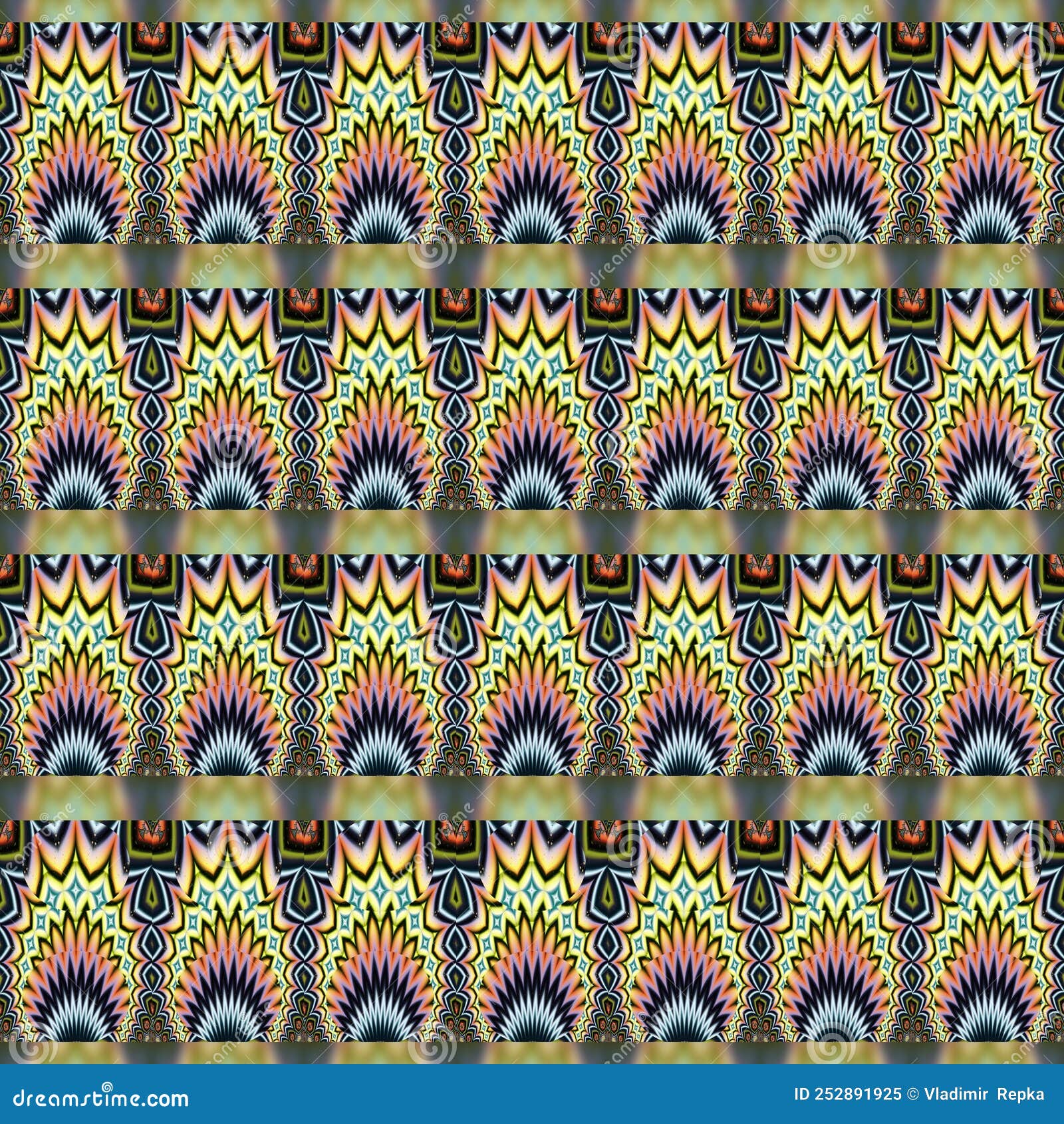 3D Generative Seamless Luxury Fractal Tile Stock Illustration ...