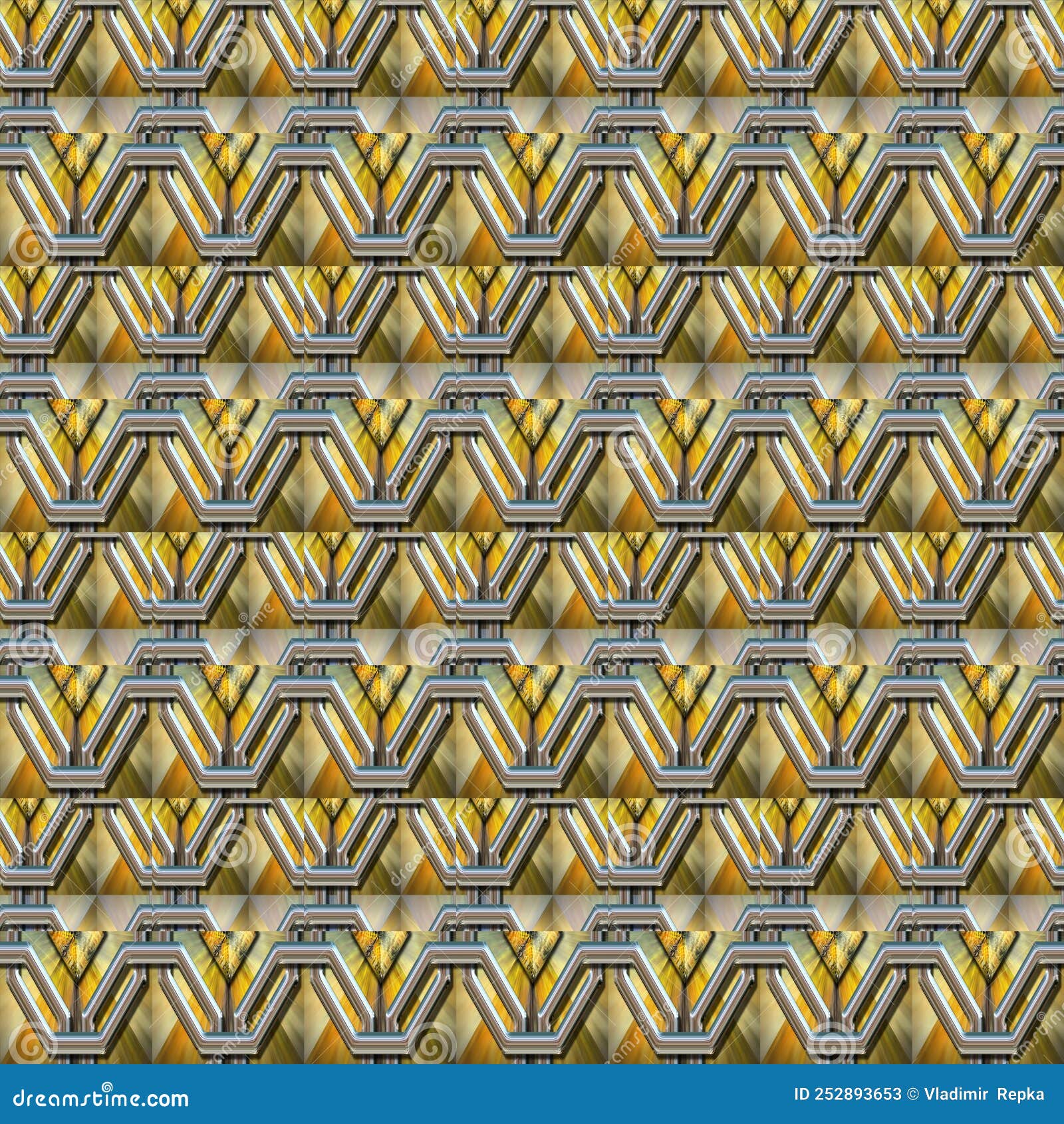 3D Generative Seamless Luxury Fractal Tile Stock Illustration ...