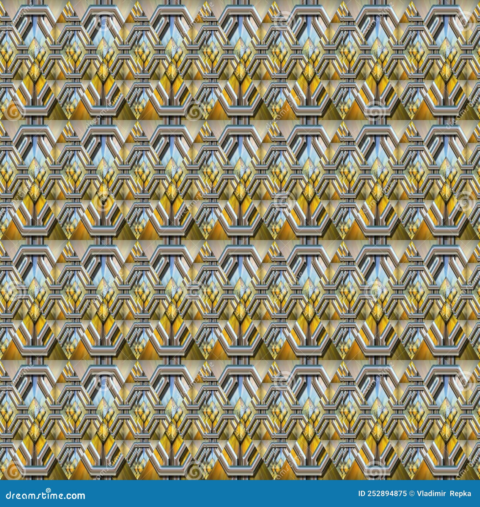 3D Generative Seamless Luxury Fractal Tile Stock Illustration ...