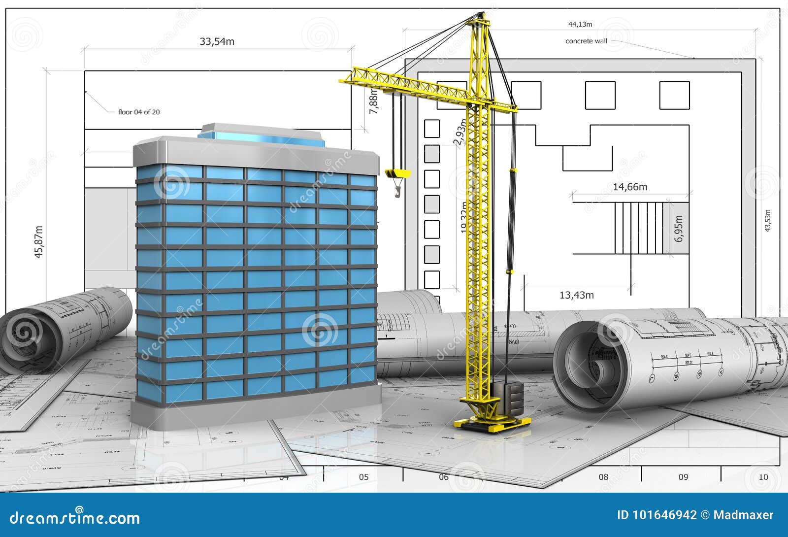 3d of generic building stock illustration. Illustration of construction ...