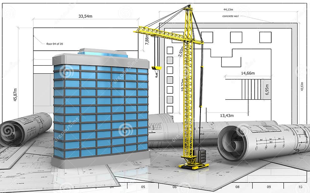 3d of generic building stock illustration. Illustration of construction ...
