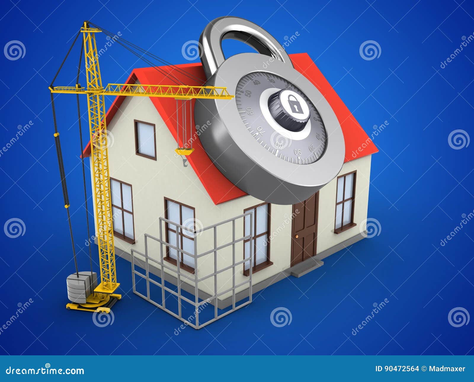 3d generic house stock illustration. Illustration of building - 90472564