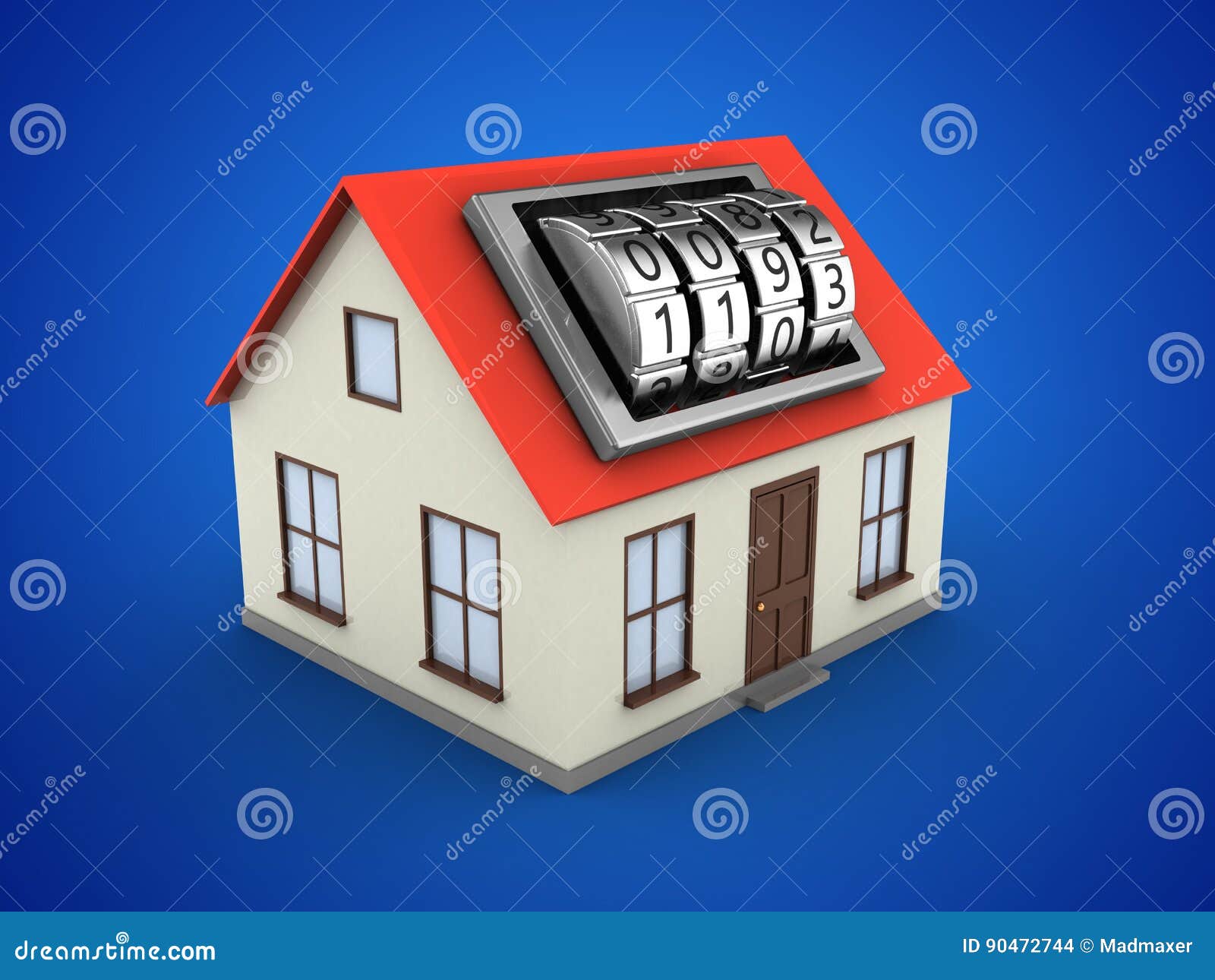 3d generic house stock illustration. Illustration of apartment - 90472744