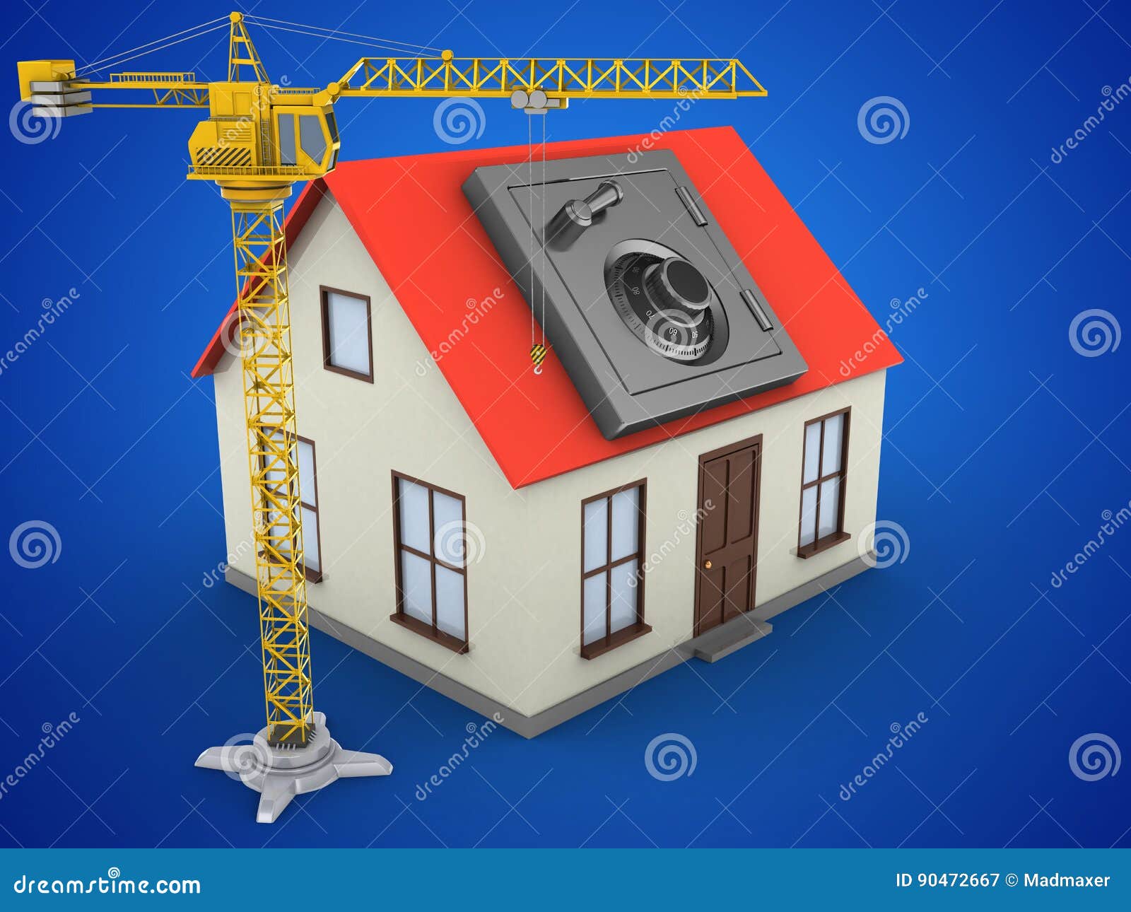 3d generic house stock illustration. Illustration of background - 90472667