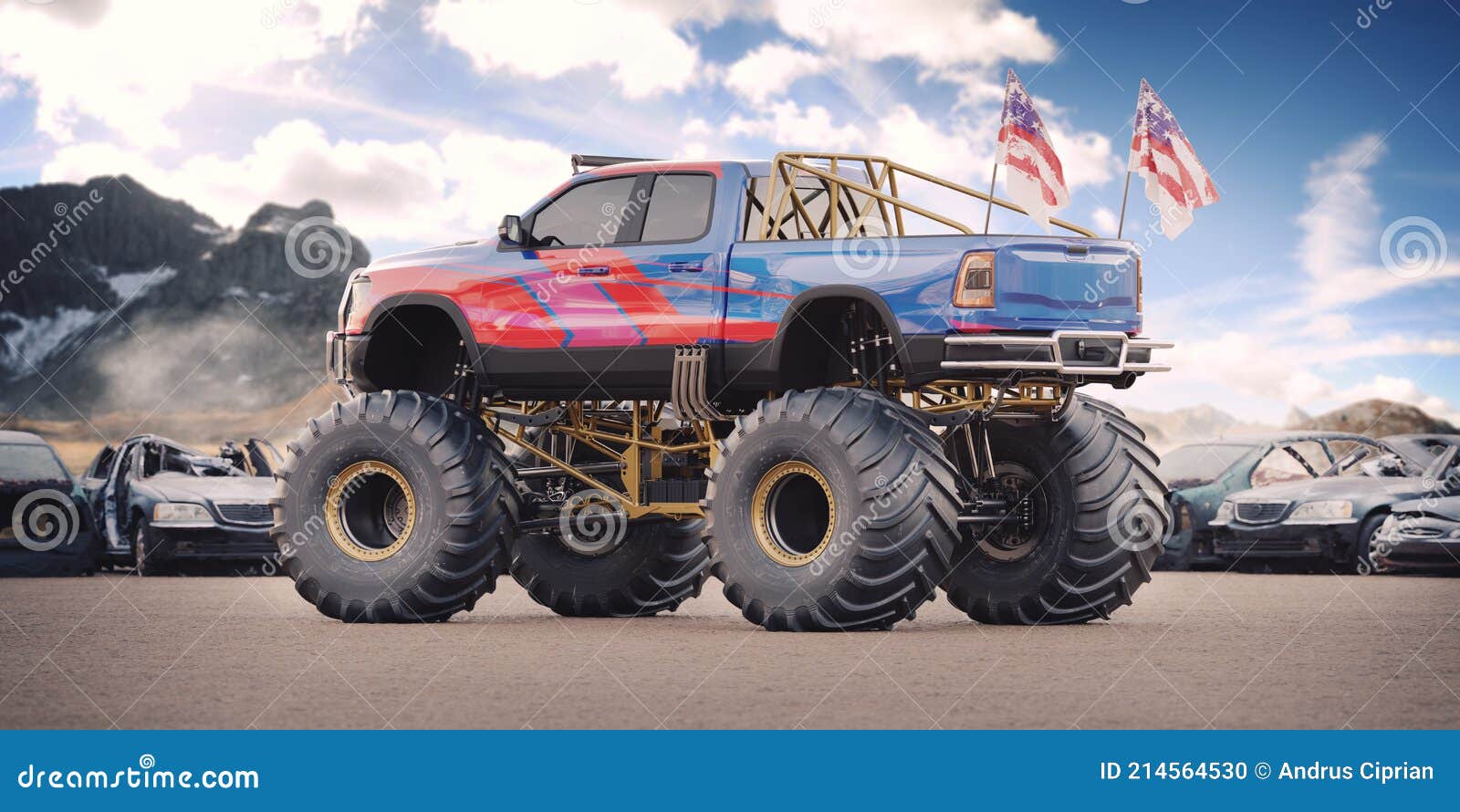 3D generic monster truck stock illustration. Illustration of generic ...