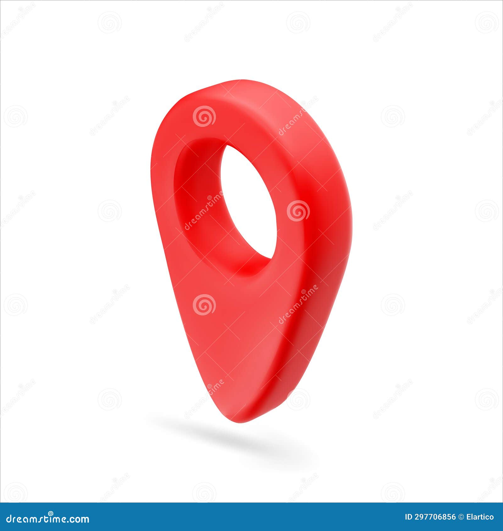 3D Geo Location Sign in Red Color Isolated on White Background. GPS ...