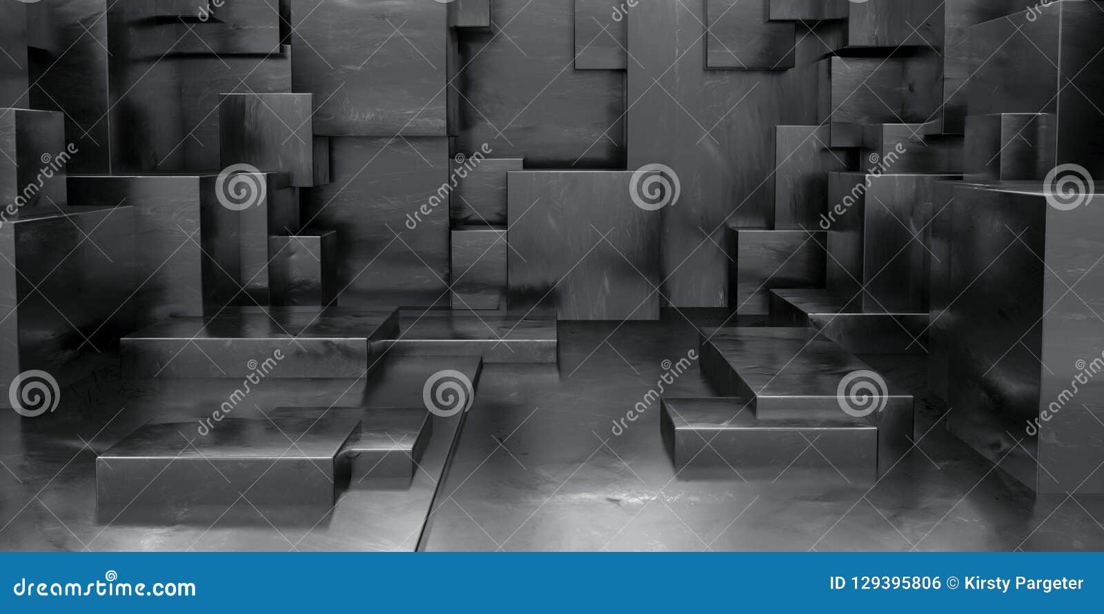 3D Geometric Abstract Cuboid Wallpaper Background Stock Illustration ...