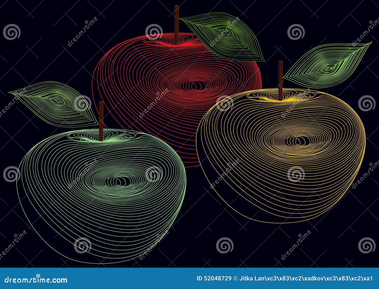 3d geometric apples sketch stock vector. Illustration of board - 52048729