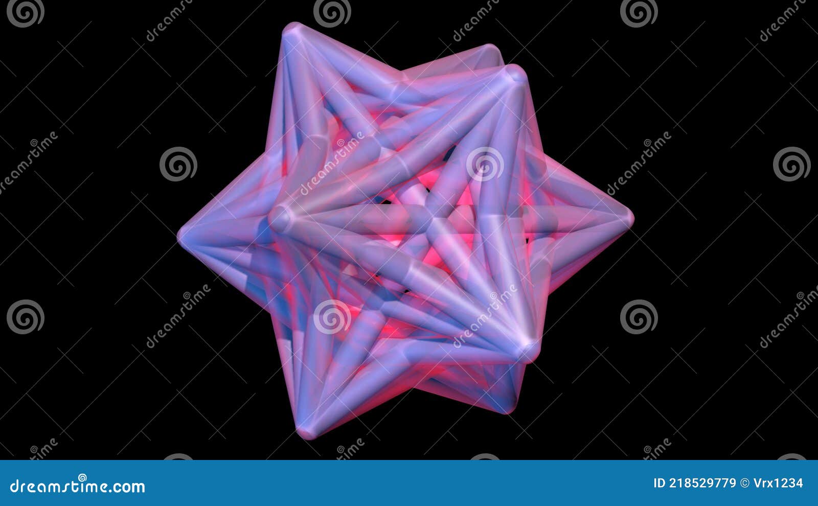 3d Geometric Art, Evolving Polyhedra Star Shape Geometry.Glowing Rose ...
