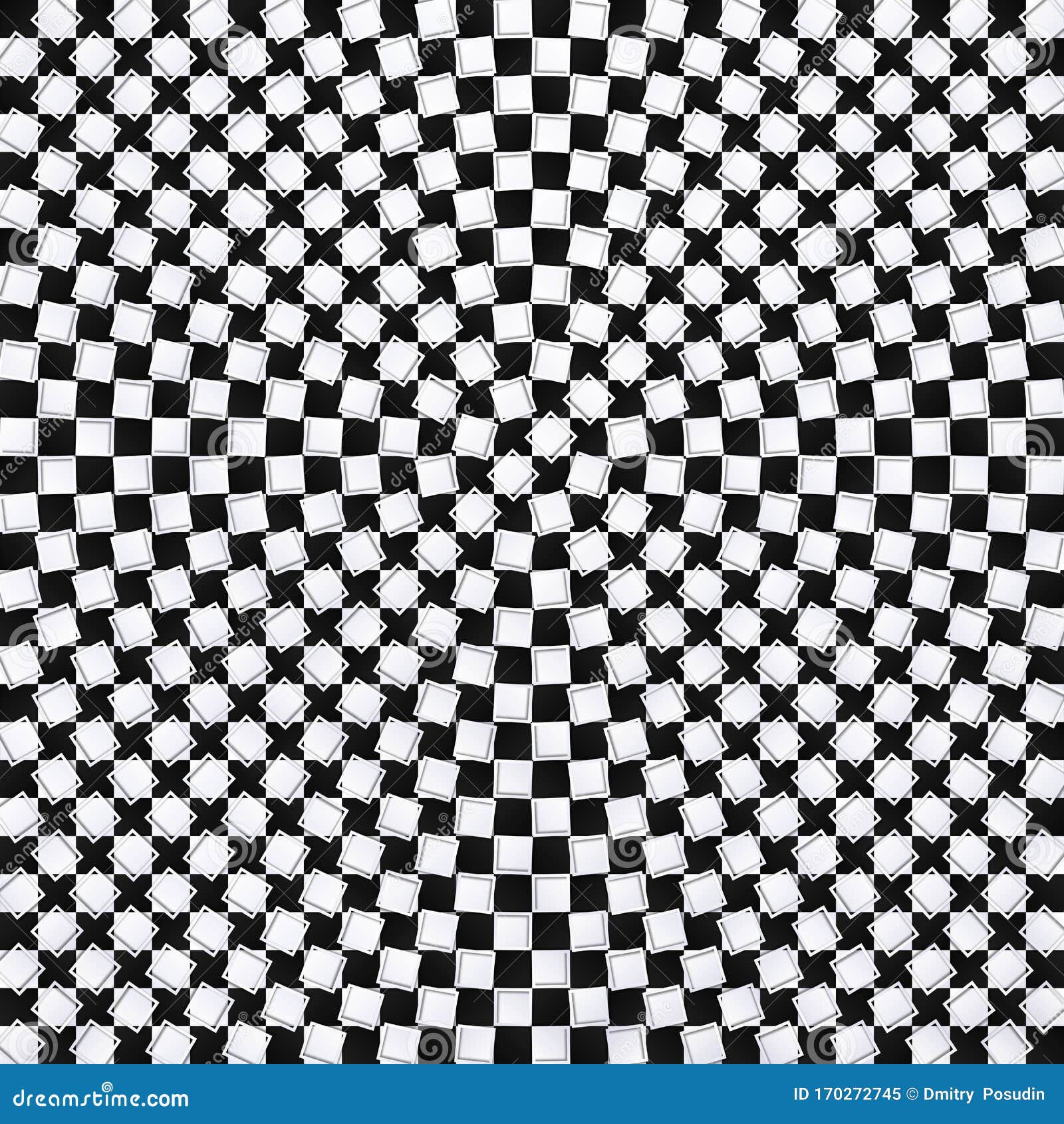 3d Geometric Black, White Square Pattern Stock Illustration ...