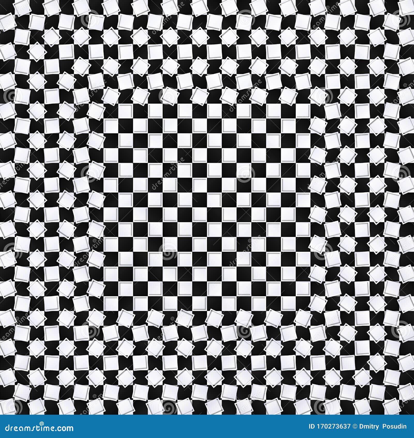 3d Geometric Black, White Square Pattern Stock Illustration ...