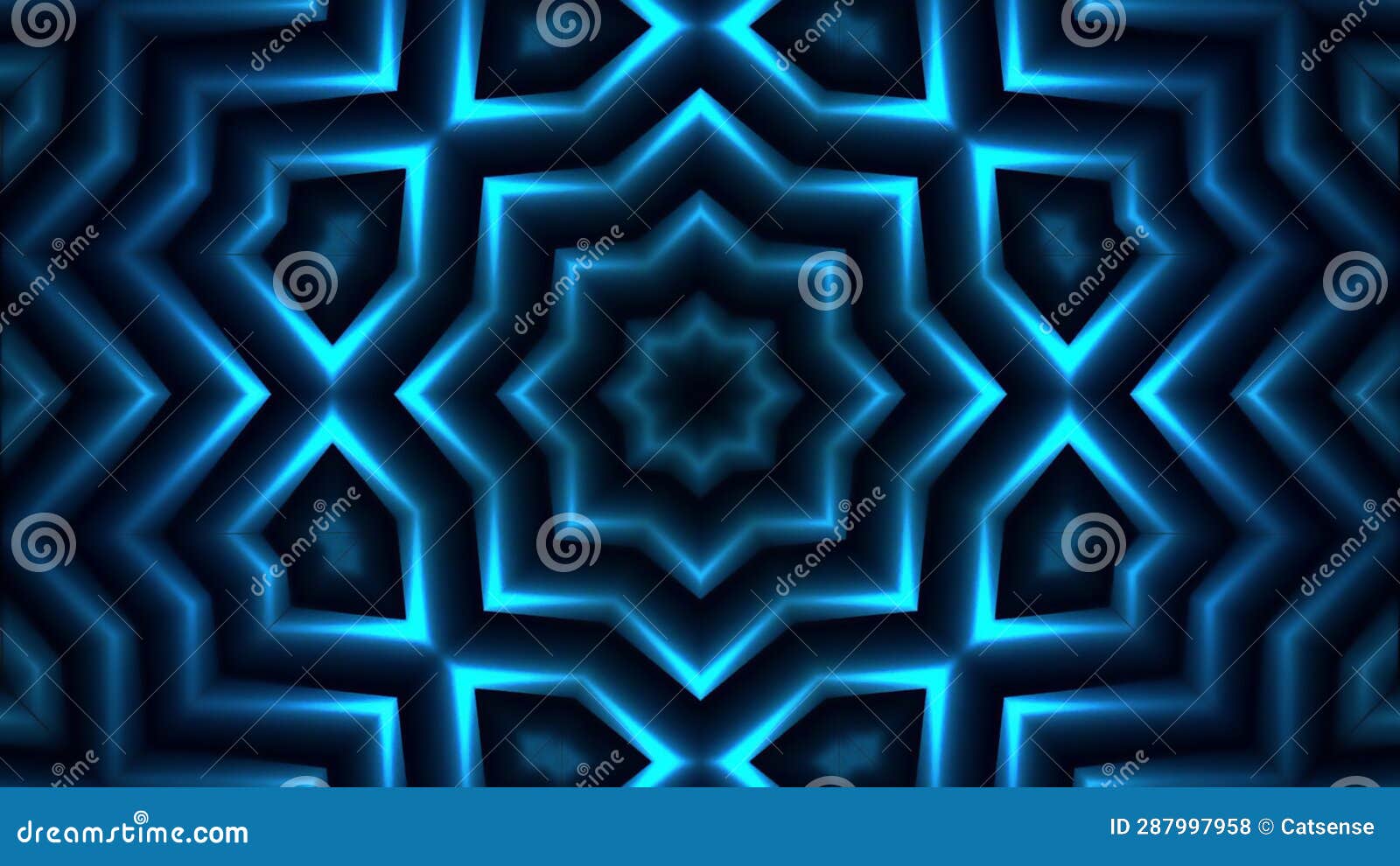 3d Geometric Blue Lights Background Stock Illustration - Illustration ...