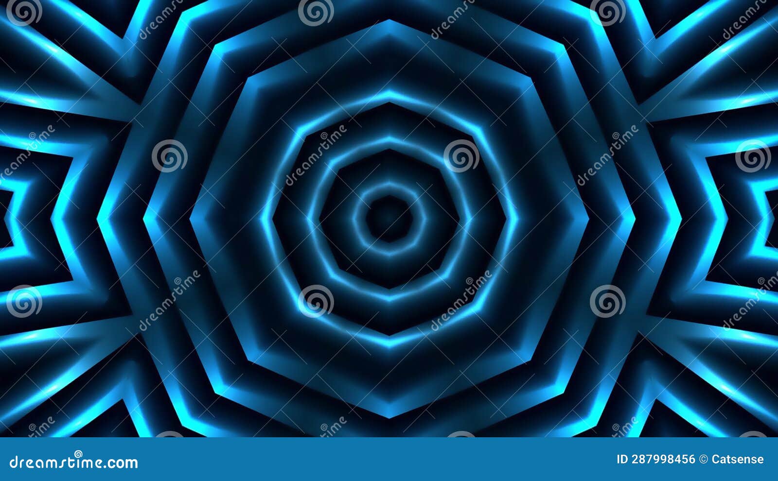 3d Geometric Blue Lights Background Stock Illustration - Illustration ...