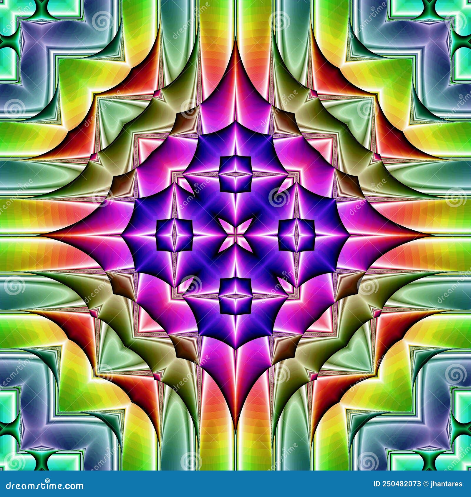 3d Geometric Color Gradient Pattern Stock Illustration - Illustration ...