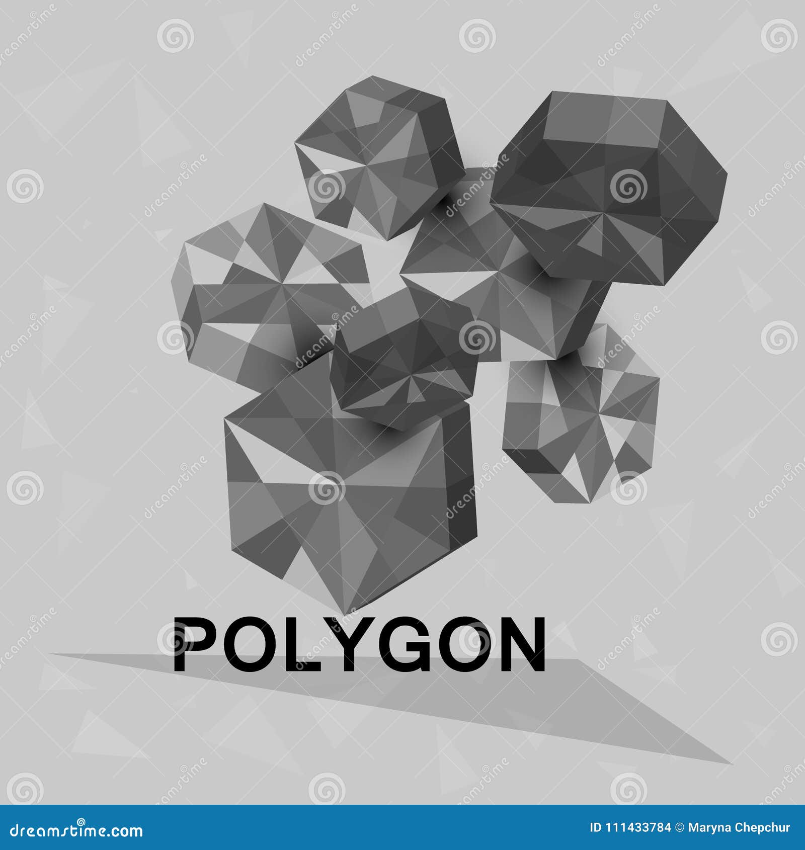 3D Geometric Elements. Polygons. Vector. Illustration Stock Vector ...