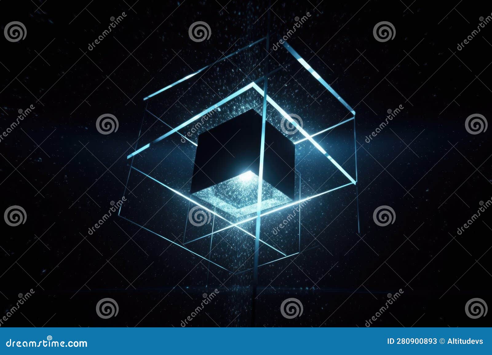 3d Geometric Figure Floating in the Void of Outer Space Stock Image ...