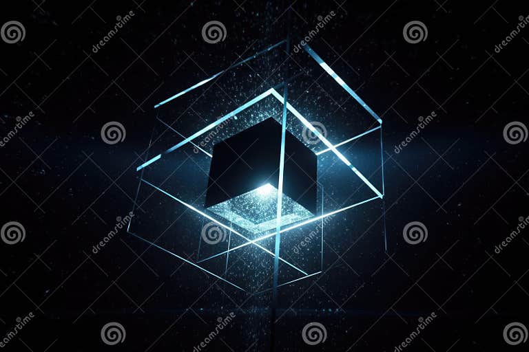 3d Geometric Figure Floating in the Void of Outer Space Stock Image ...