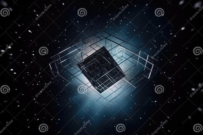 3d Geometric Figure Floating in the Void of Outer Space Stock ...