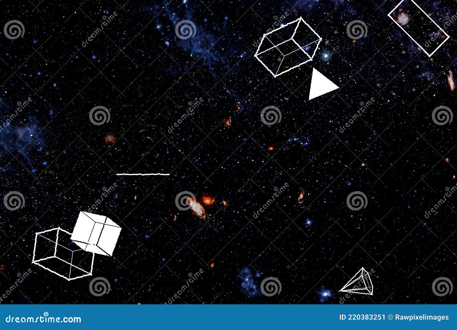 3D Geometric Galaxy Background Design Stock Illustration - Illustration ...
