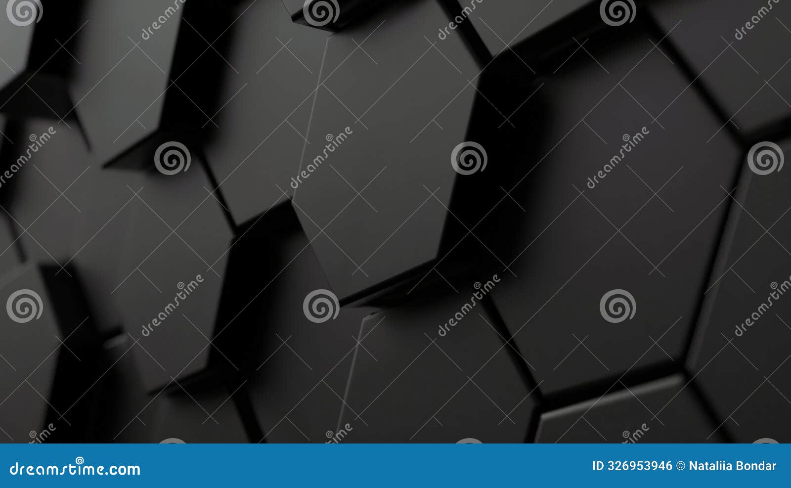 3D Geometric Hexagon Pattern in Black. Abstract Dark Background Stock ...