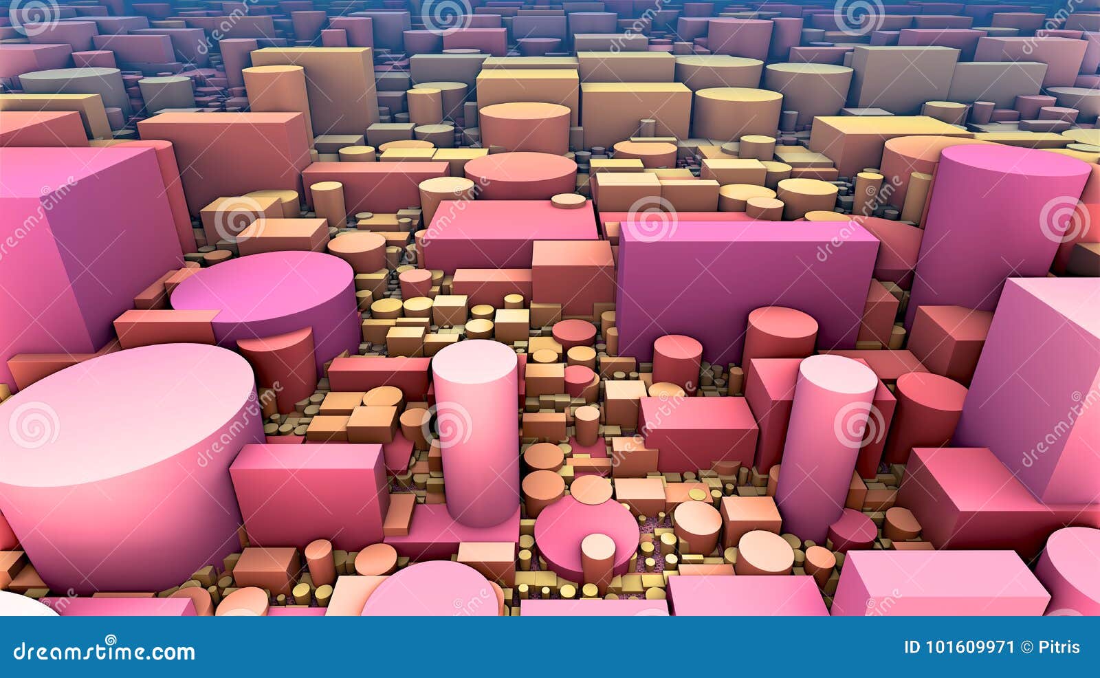 3D Geometric Multiple Shapes, Cubes, Cylinders and Rectangles Stock ...