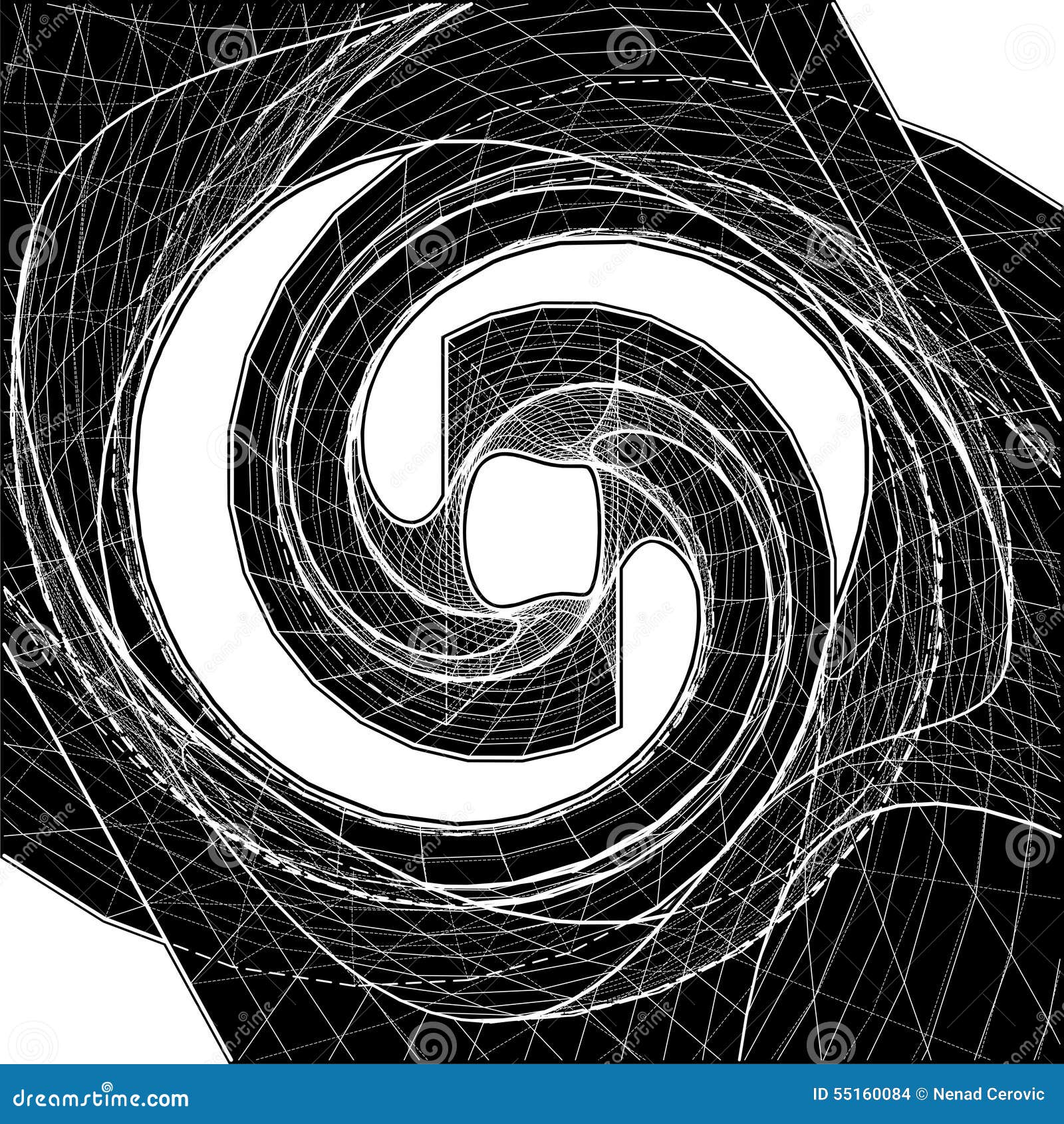 3D Geometric Organic Wireframe Shape Stock Vector - Illustration of ...