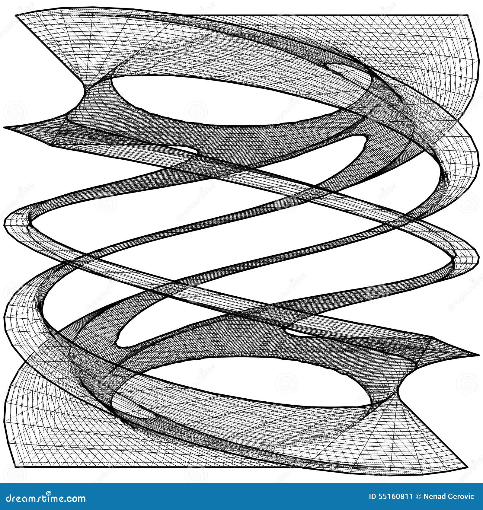 3D Geometric Organic Wireframe Shape Stock Vector - Illustration of ...