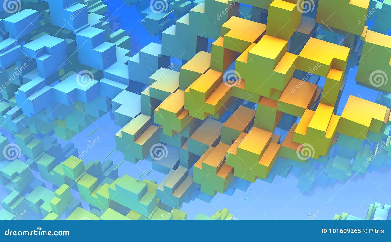 3D Geometric Shapes, Cubes and Rectangles Floating in Space Stock ...