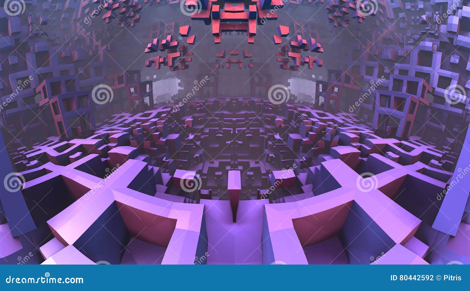 3D Geometric Shapes Floating in Space Stock Illustration - Illustration ...