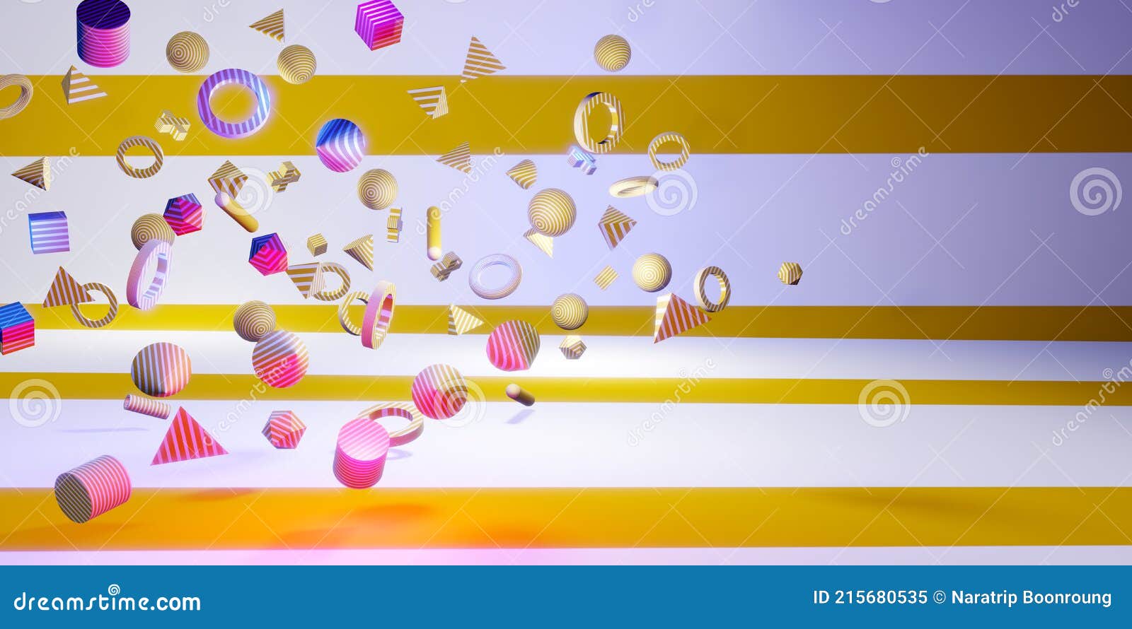 3d Geometric Shapes Fun and Colorful Backgrounds 3d Illustration Stock ...