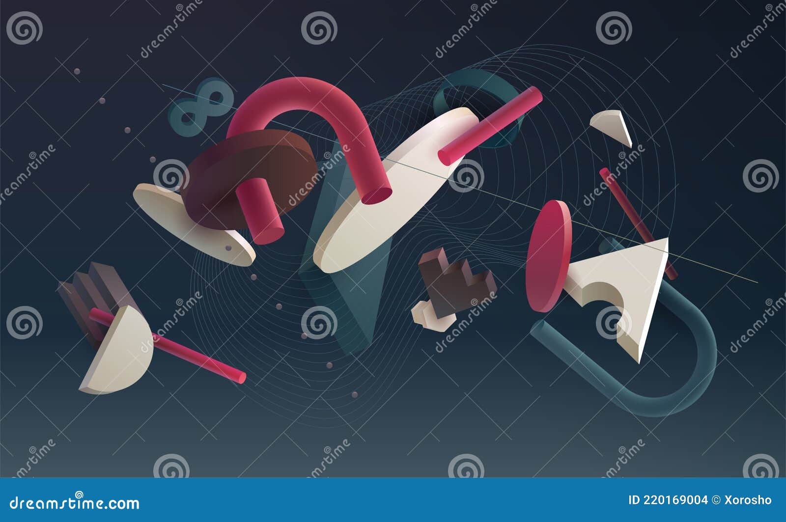 3D Geometric Shapes. Realistic Vector Design Stock Vector ...