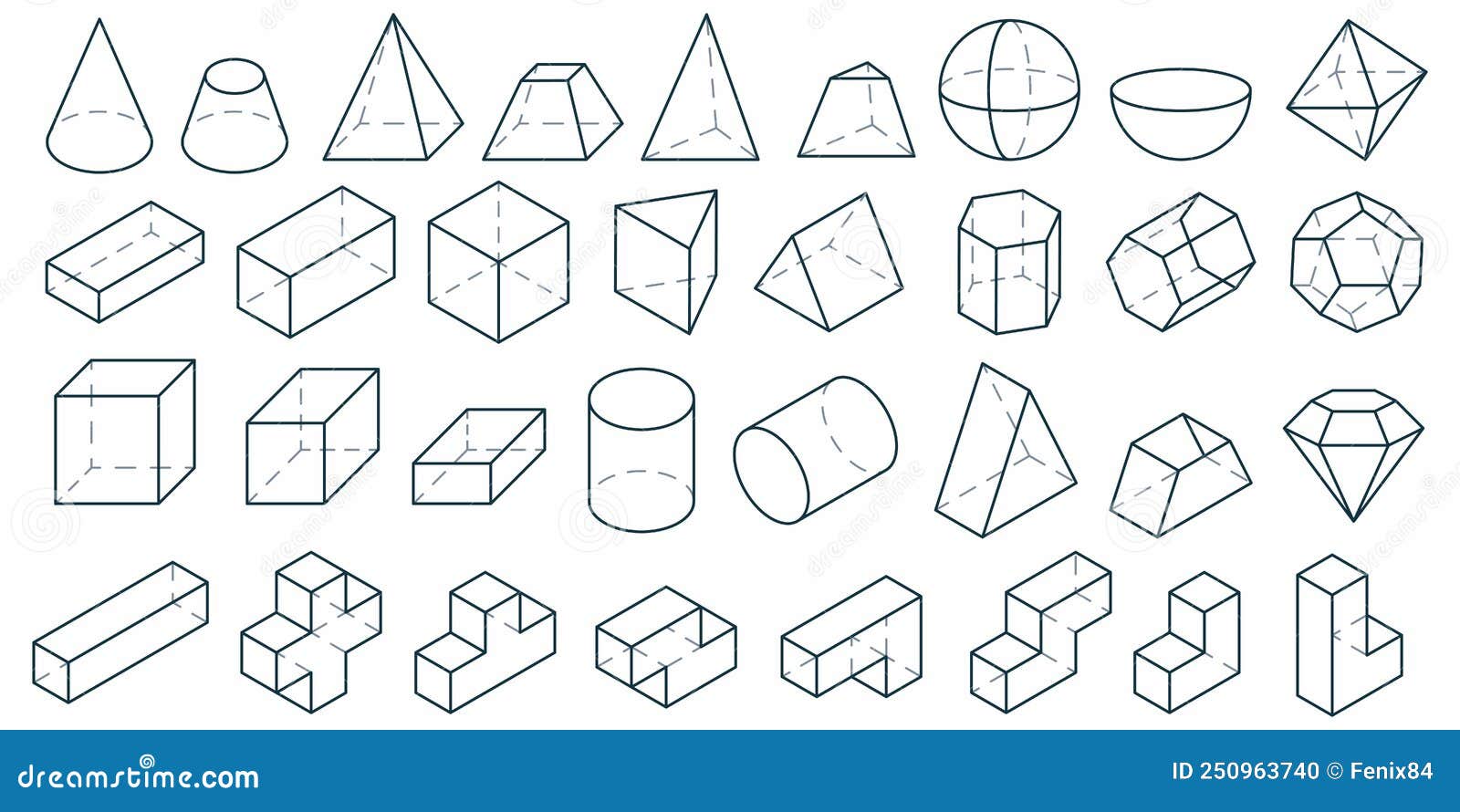 Hemisphere Basic Geometric 3d Shape Vector Illustration, Half Sphere ...