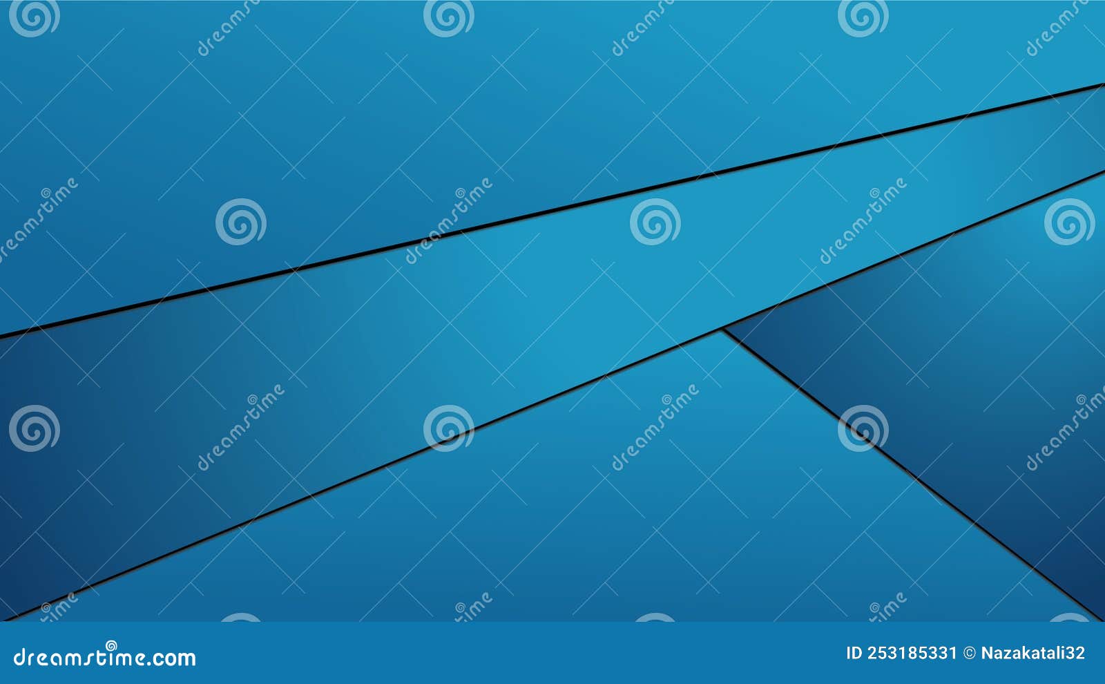 3D Geometric Stripes Vector Illustration in Cool Blue Theme. Geometric ...