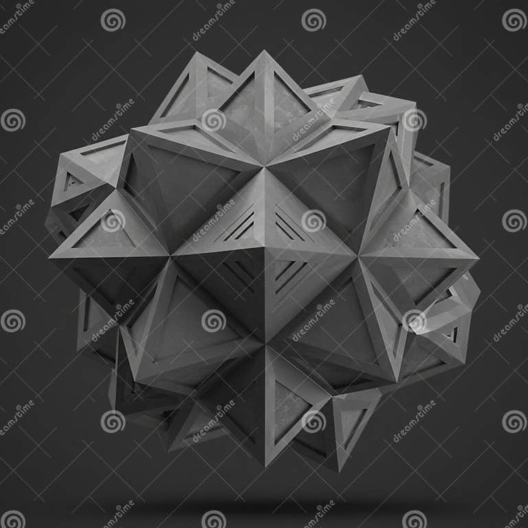 A 3D Geometric Structure Composed of Numerous Interlocking Triangular ...
