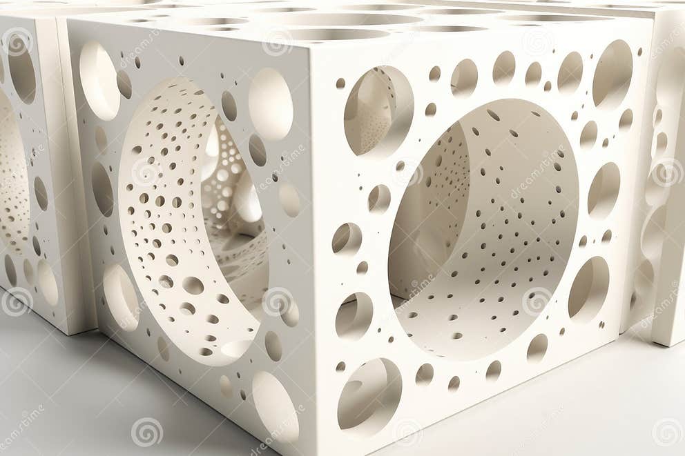 3d Geometric Structure with Holes, Showing Peek of Inside Stock Illustration - Illustration of ...