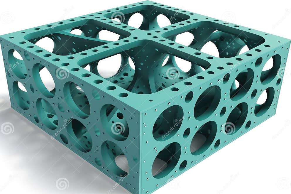 3d Geometric Structure with Holes, Showing Peek of Inside Stock Illustration - Illustration of ...
